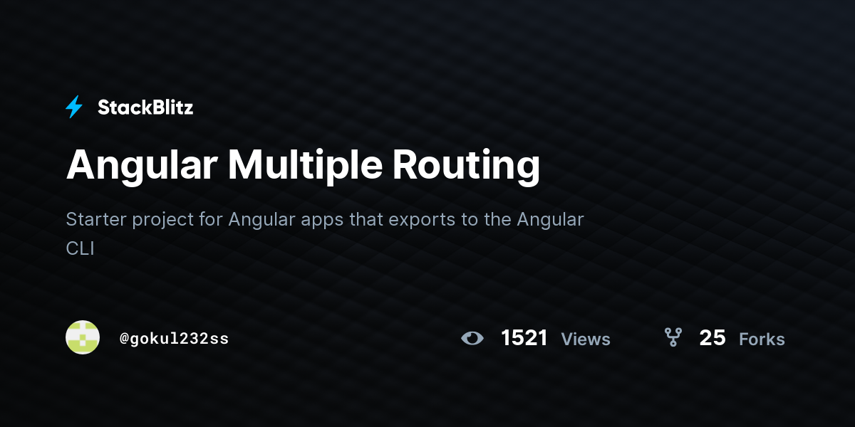 Angular Multiple Routing - StackBlitz