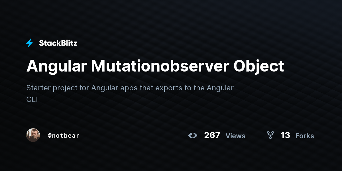Angular Mutationobserver Object - StackBlitz