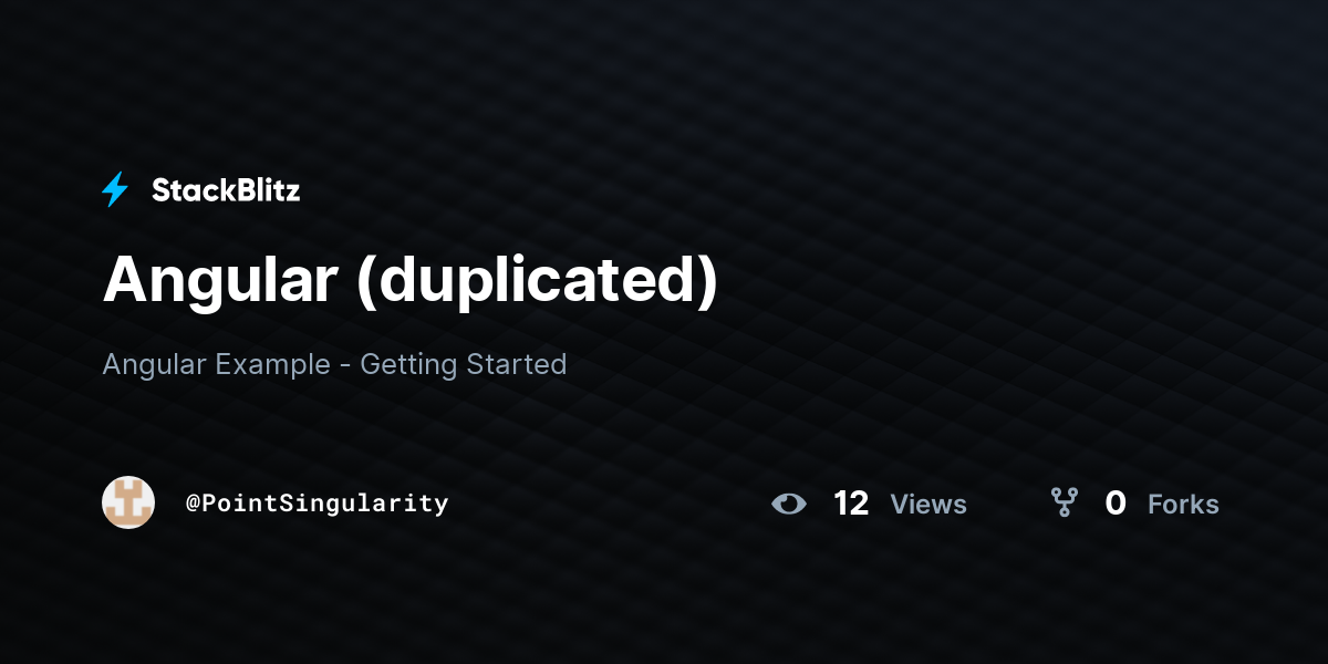 Angular Duplicated Stackblitz