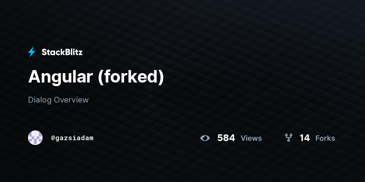 Angular (forked) - StackBlitz