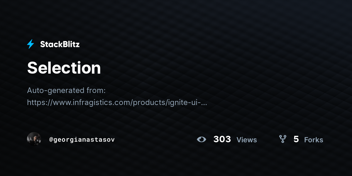 Selection - StackBlitz