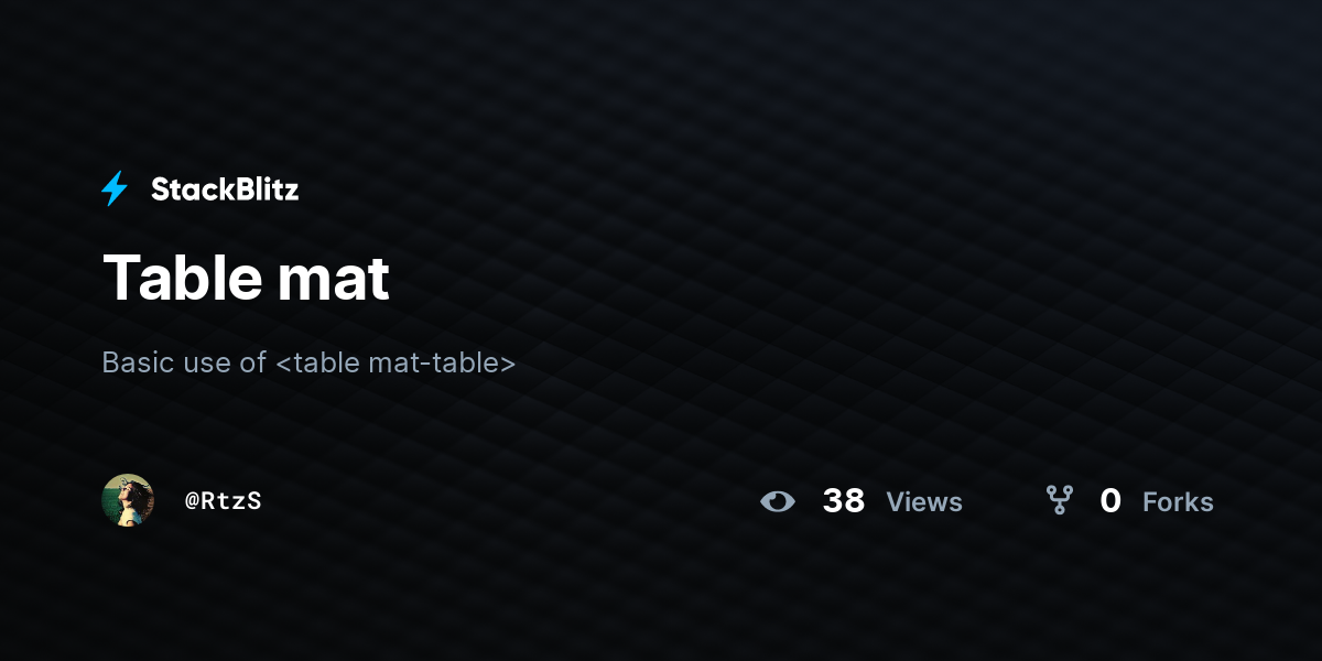 Table mat - StackBlitz