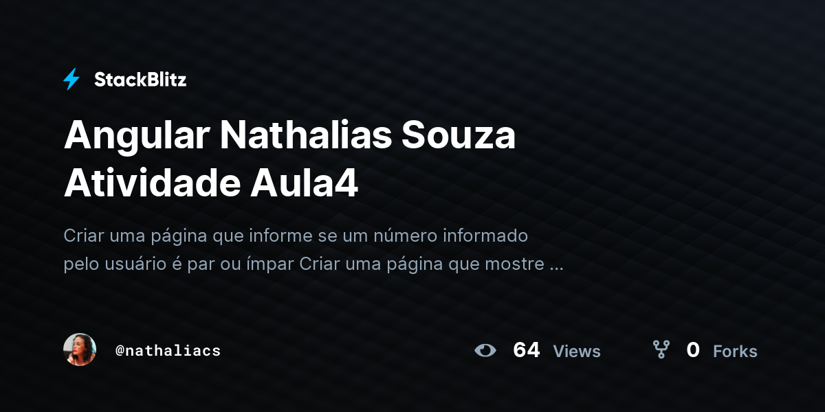 Angular Nathalias Souza Atividade Aula4 - StackBlitz