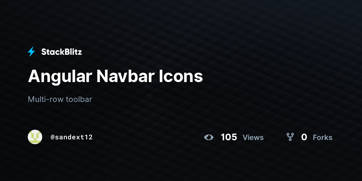 Angular Navbar Icons - StackBlitz