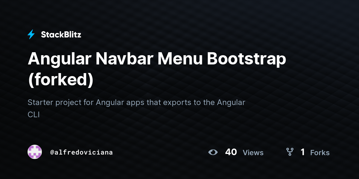 Angular Navbar Menu Bootstrap (forked) - StackBlitz
