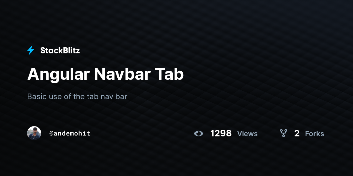 Angular Navbar Tab - StackBlitz