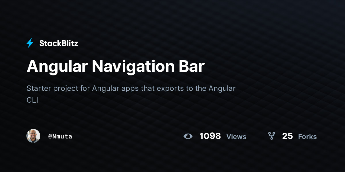 Angular Navigation Bar - StackBlitz
