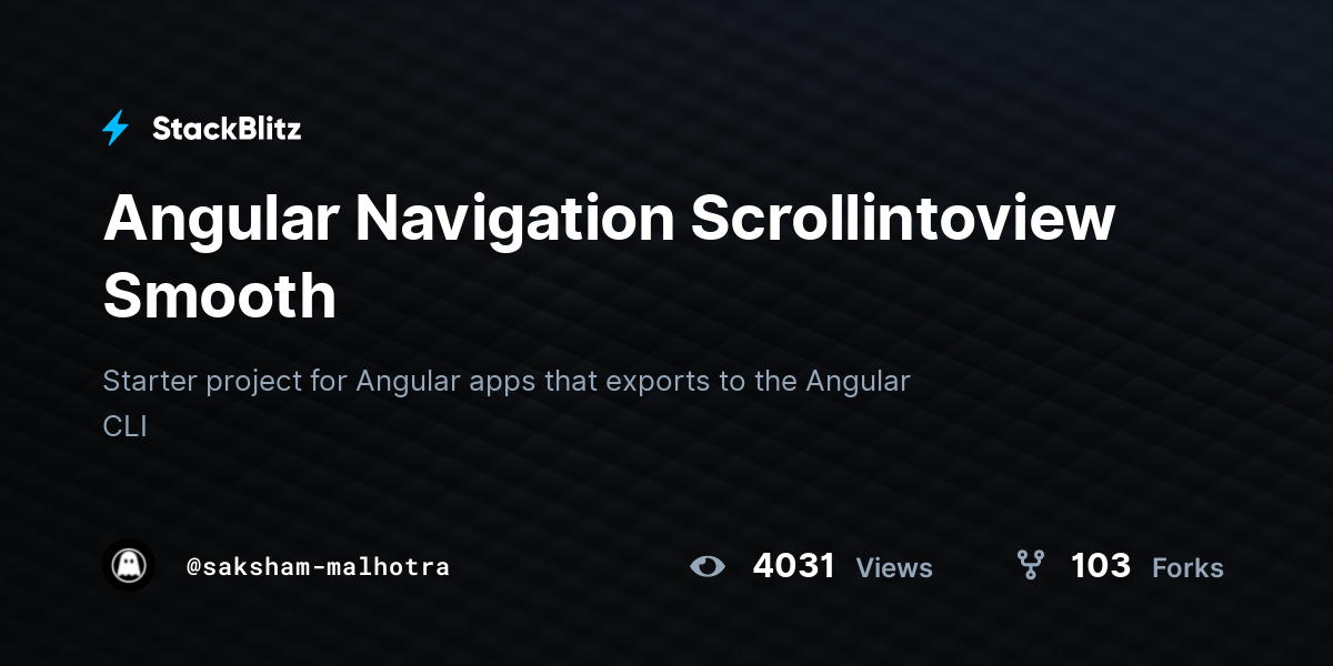Angular Navigation Scrollintoview Smooth - StackBlitz