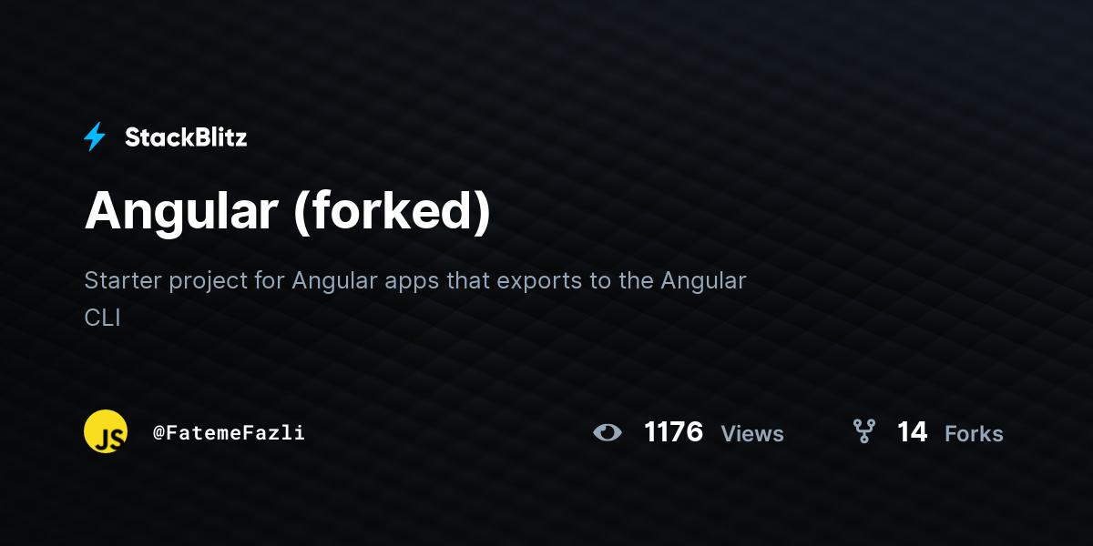Angular (forked) - StackBlitz