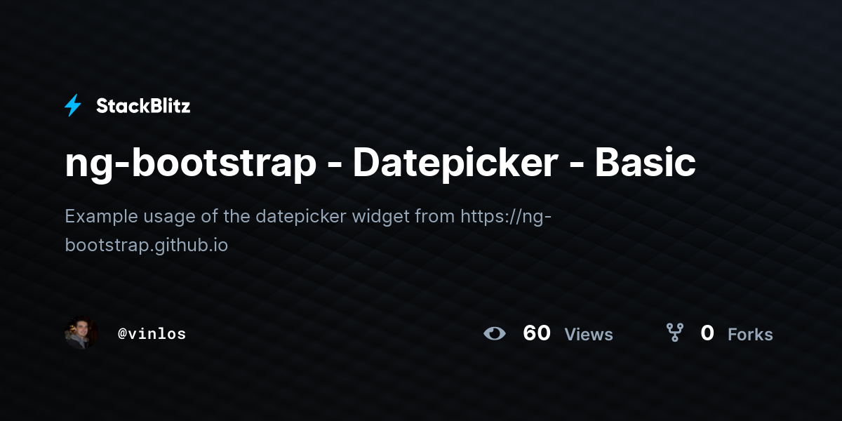 ng-bootstrap - Datepicker - Basic - StackBlitz