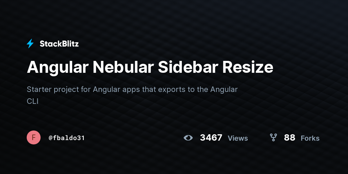 Angular Nebular Sidebar Resize - StackBlitz