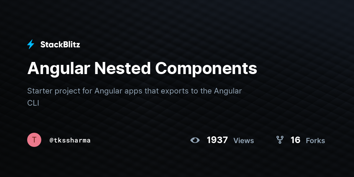 Angular Nested Components - StackBlitz