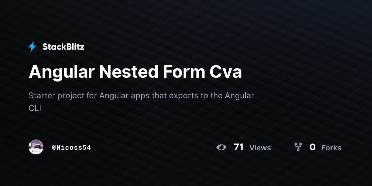 Angular Nested Form Cva - StackBlitz