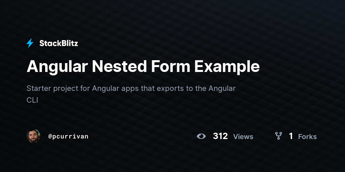 Angular Nested Form Example - StackBlitz