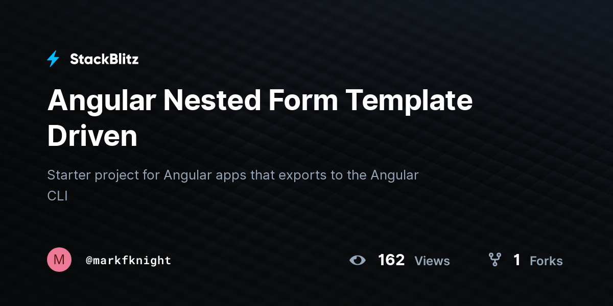 Angular Nested Form Template Driven - StackBlitz