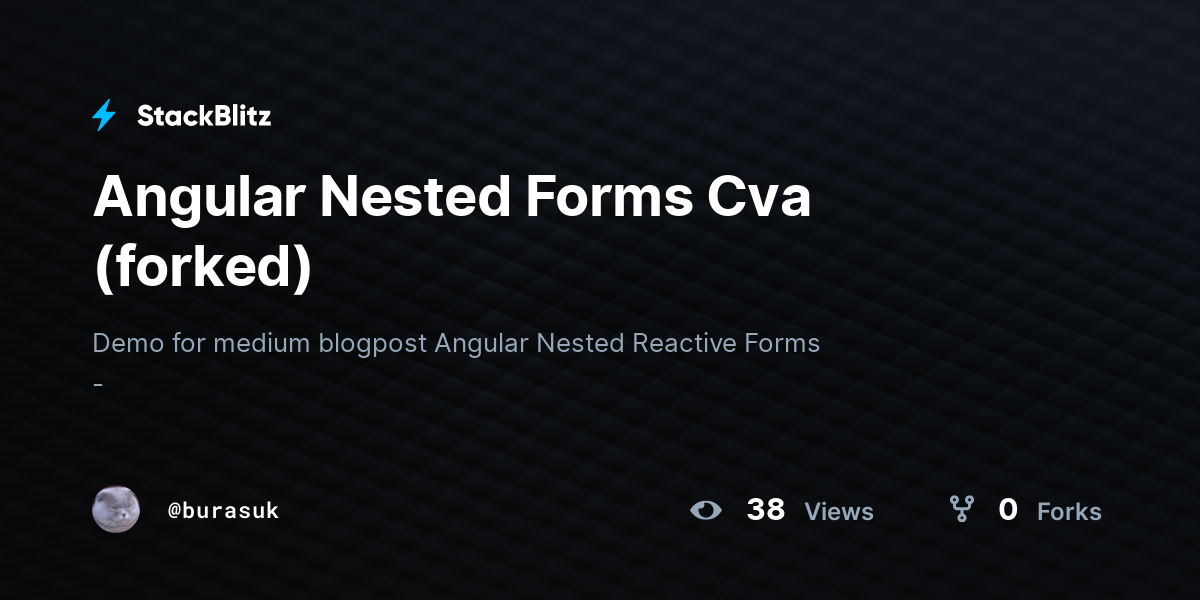 Angular Nested Forms Cva (forked) - StackBlitz