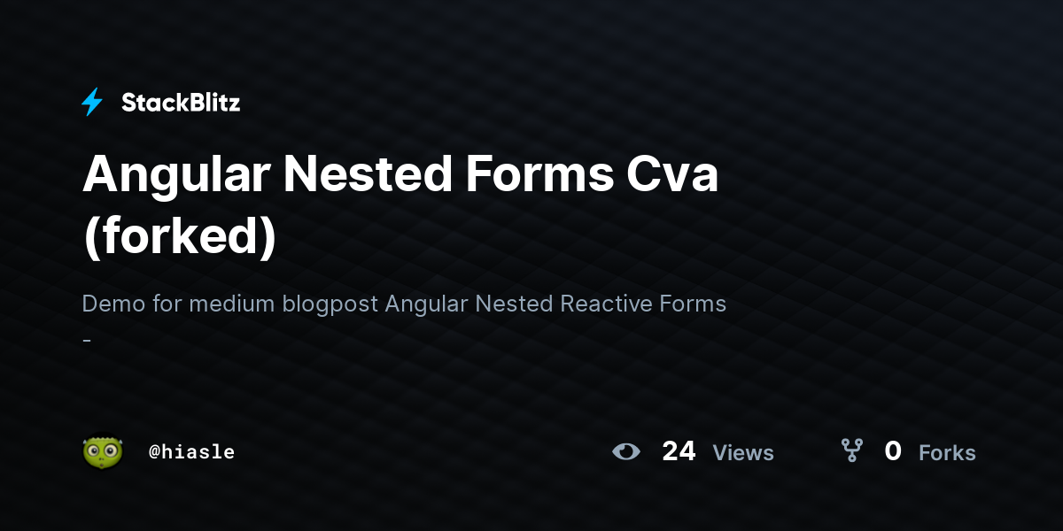 Angular Nested Forms Cva (forked) - StackBlitz
