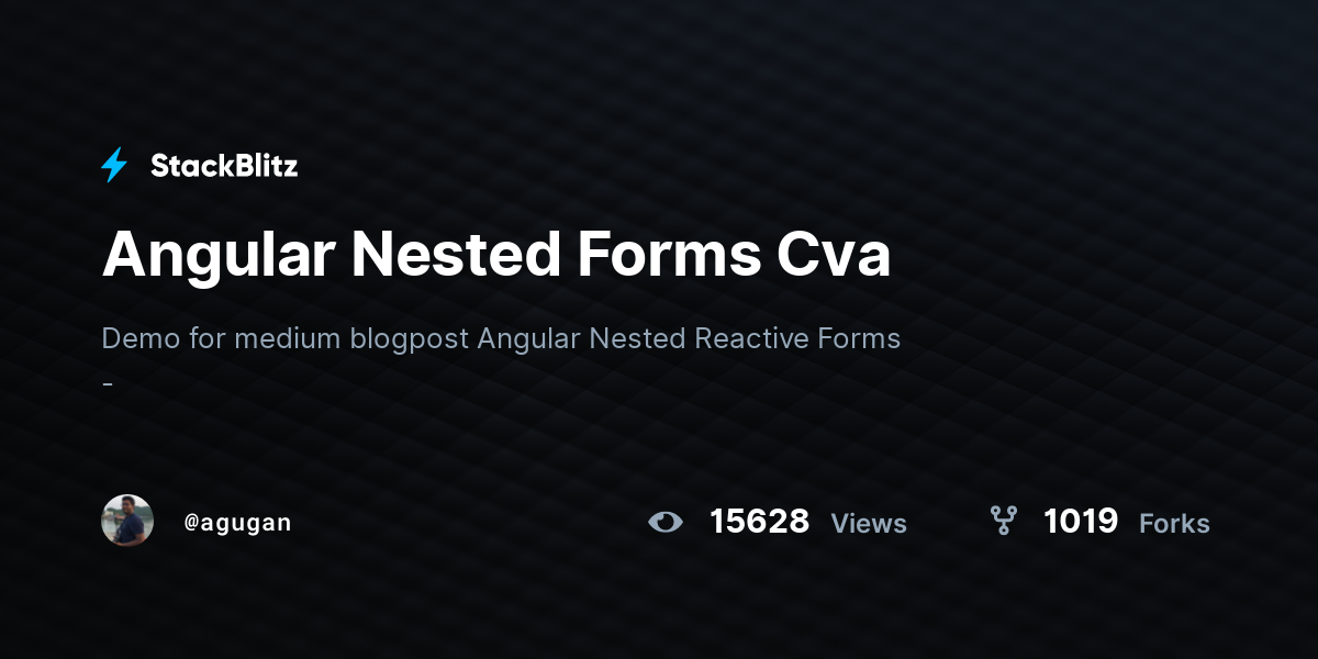 Angular Nested Forms Cva - StackBlitz