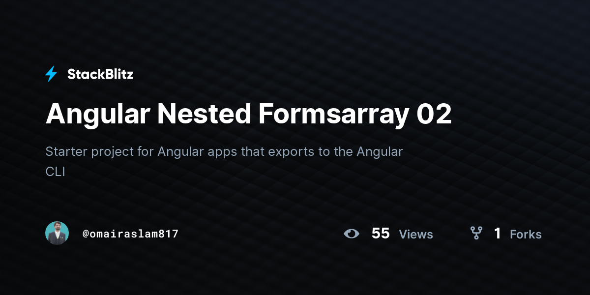 Angular Nested Formsarray 02 - StackBlitz