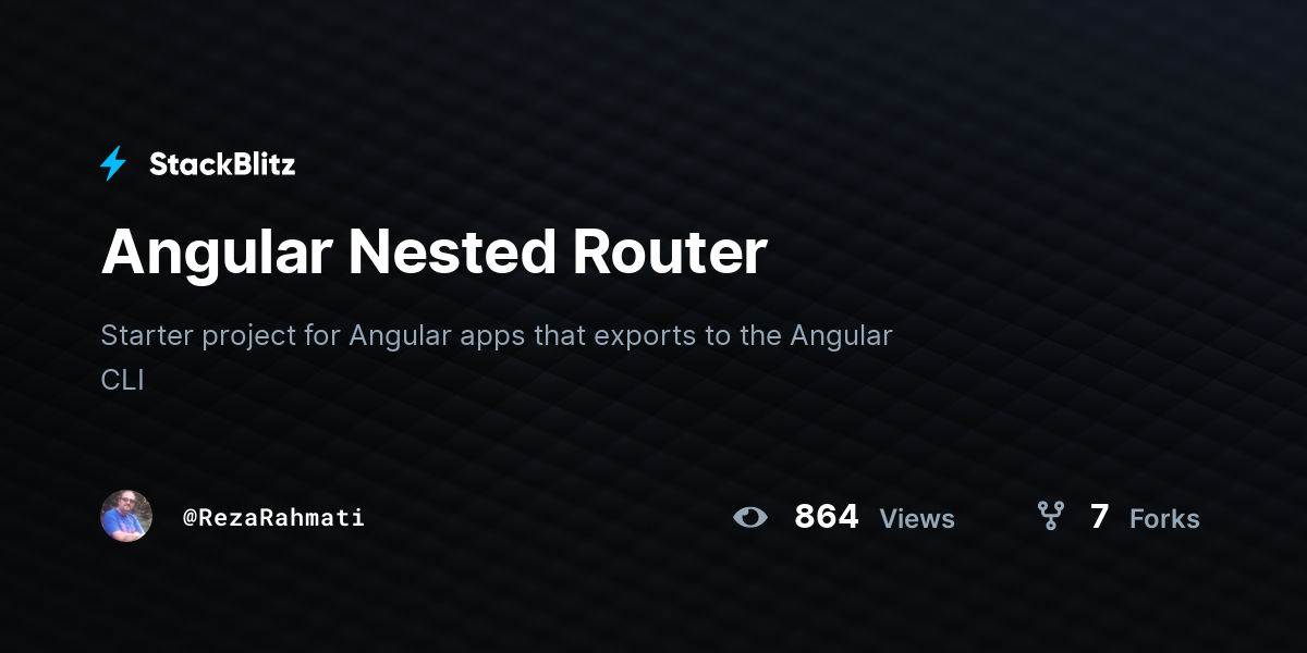 Angular Nested Router - StackBlitz