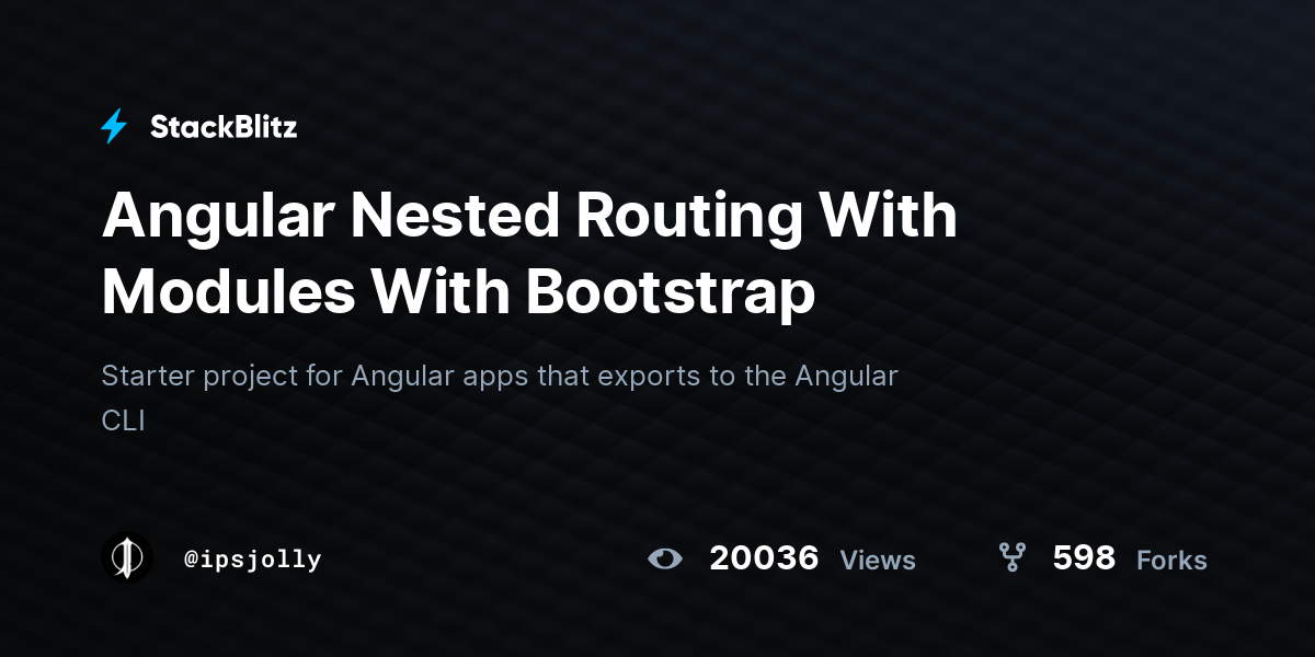 Angular Nested Routing With Modules With Bootstrap - StackBlitz
