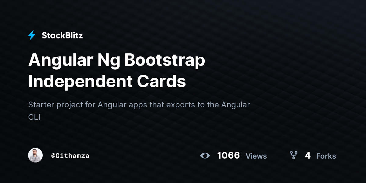 Angular Ng Bootstrap Independent Cards - StackBlitz