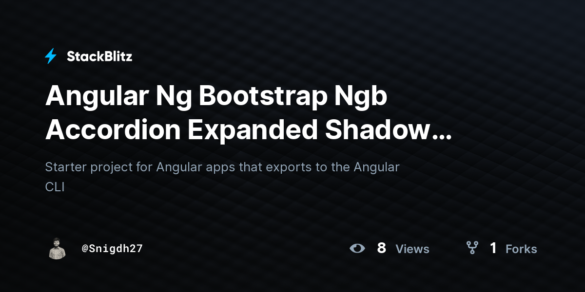 Angular Ng Bootstrap Ngb Accordion Expanded Shadow Problem (forked ... Angular Ng Bootstrap Ngb Accordion Expanded Shadow Problem (forked ...