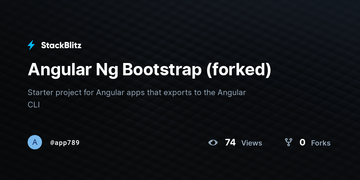Angular Ng Bootstrap (forked) - StackBlitz Angular Ng Bootstrap (forked) - StackBlitz