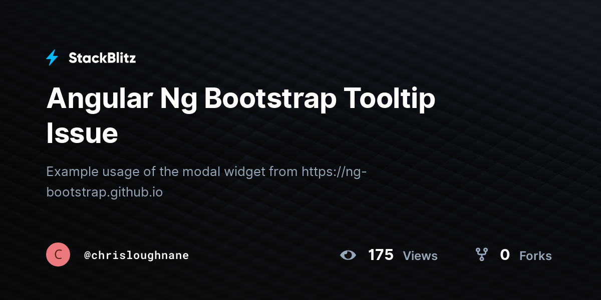 Angular Ng Bootstrap Tooltip Issue - StackBlitz
