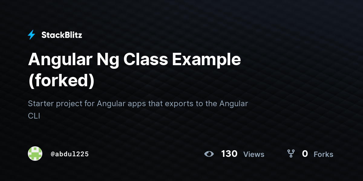 Angular Ng Class Example (forked) - StackBlitz