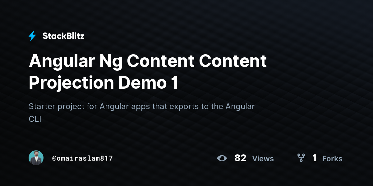 Angular Ng Content Content Projection Demo 1 - StackBlitz Angular Ng Content Content Projection Demo 1 - StackBlitz