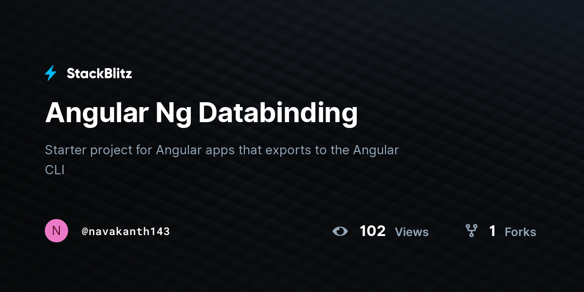 Angular Ng Databinding - StackBlitz
