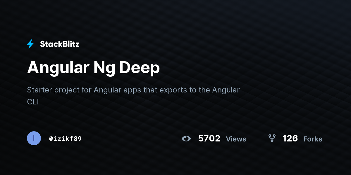 Angular Ng Deep - StackBlitz