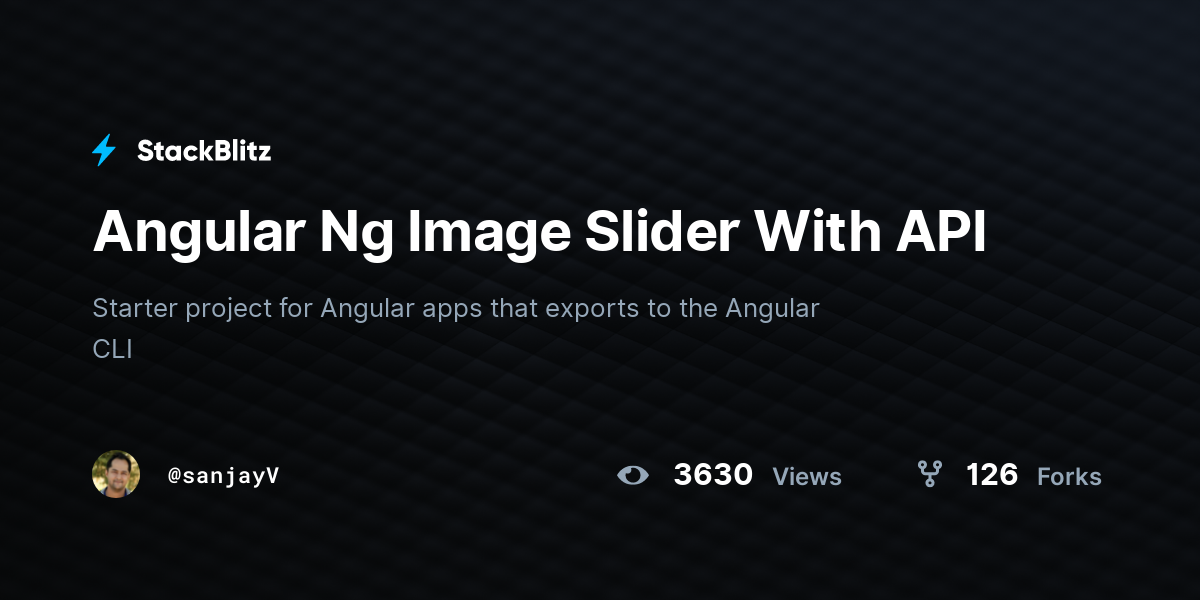 Angular Ng Image Slider With API - StackBlitz