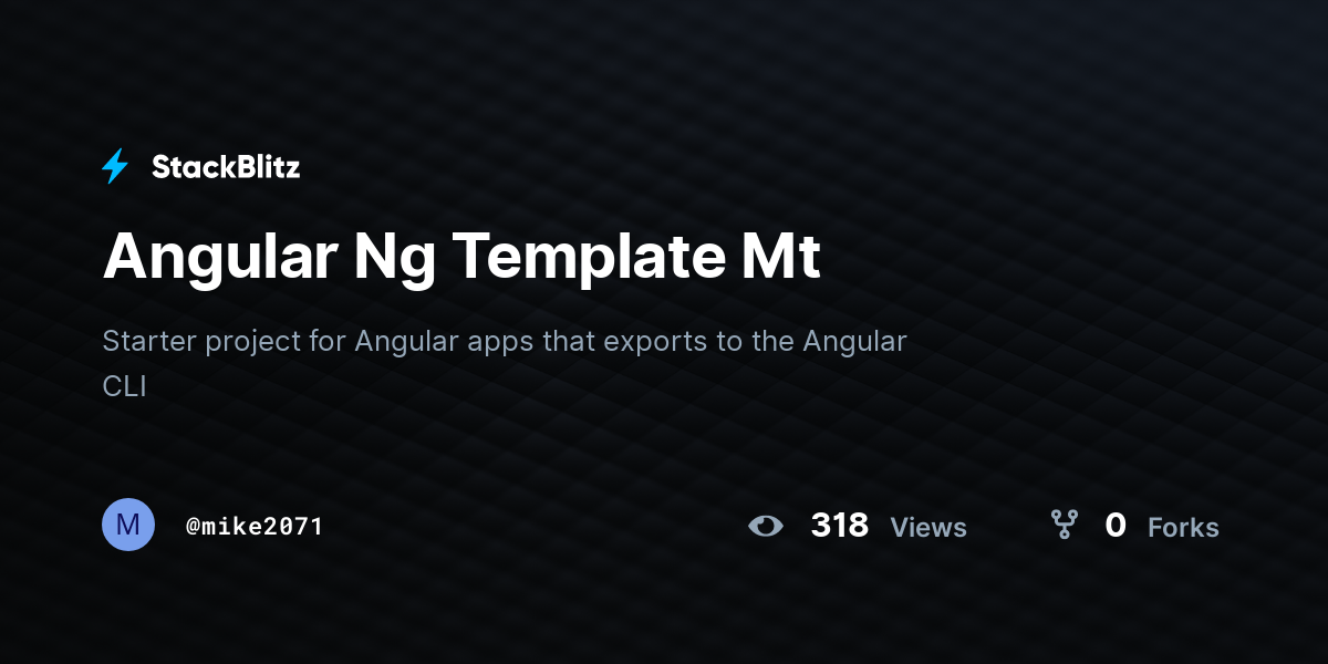 Angular Ng Template Mt - StackBlitz