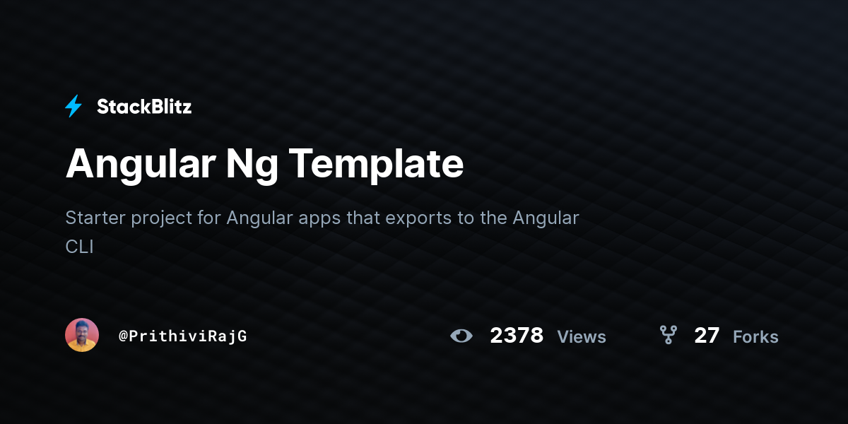 Angular Ng Template - StackBlitz