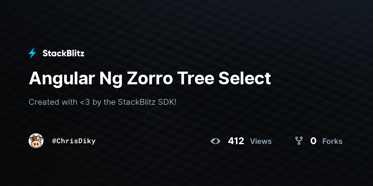 Angular Ng Zorro Tree Select - StackBlitz