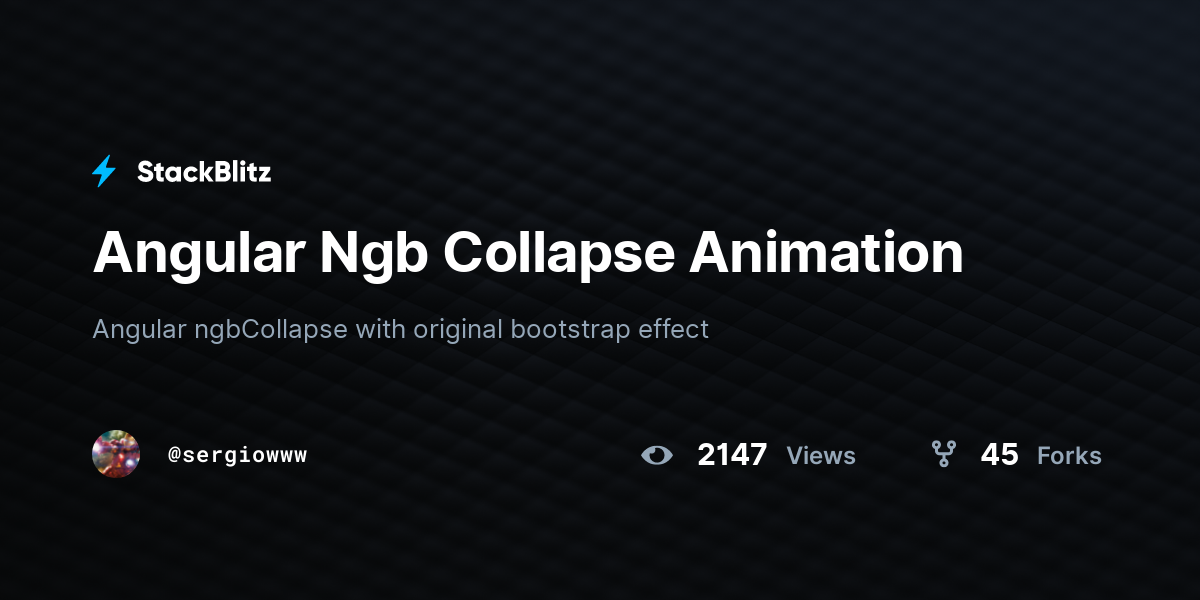 Angular Ngb Collapse Animation - StackBlitz