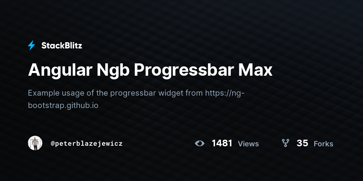 Angular Ngb Progressbar Max - StackBlitz