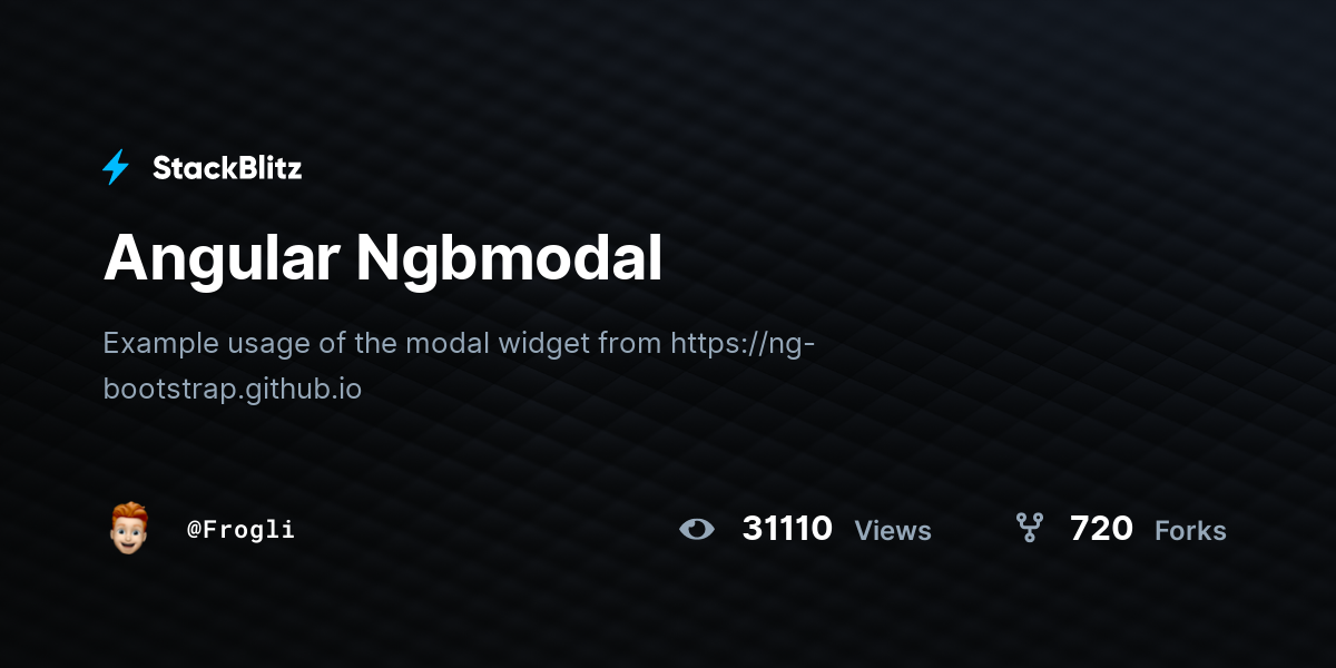 Angular Ngbmodal - StackBlitz