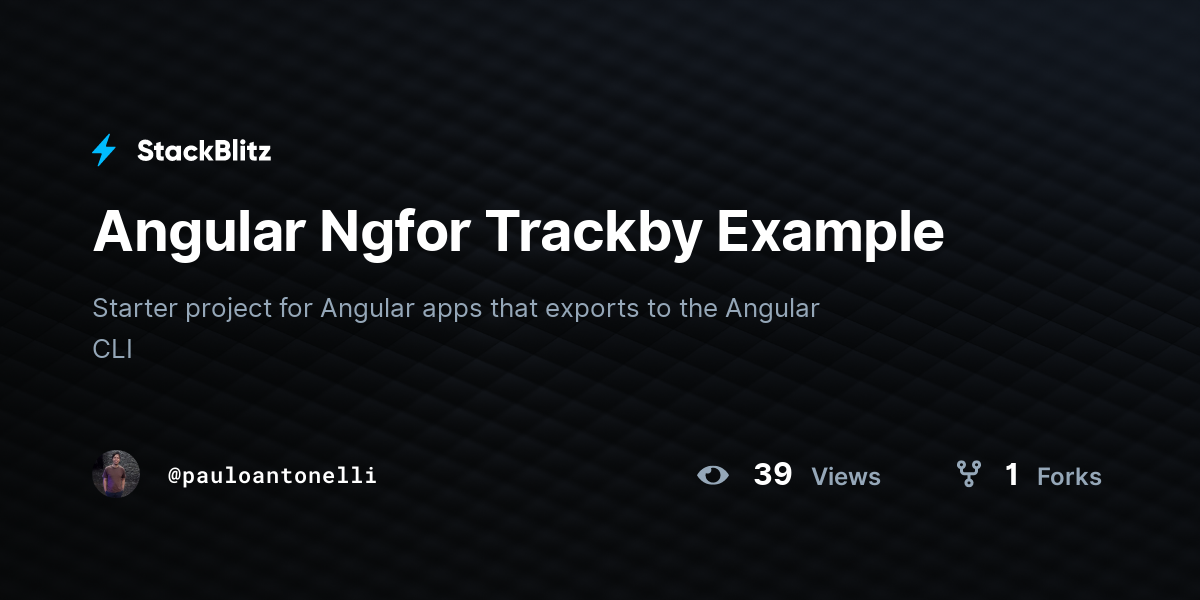 Angular Ngfor Trackby Example - StackBlitz