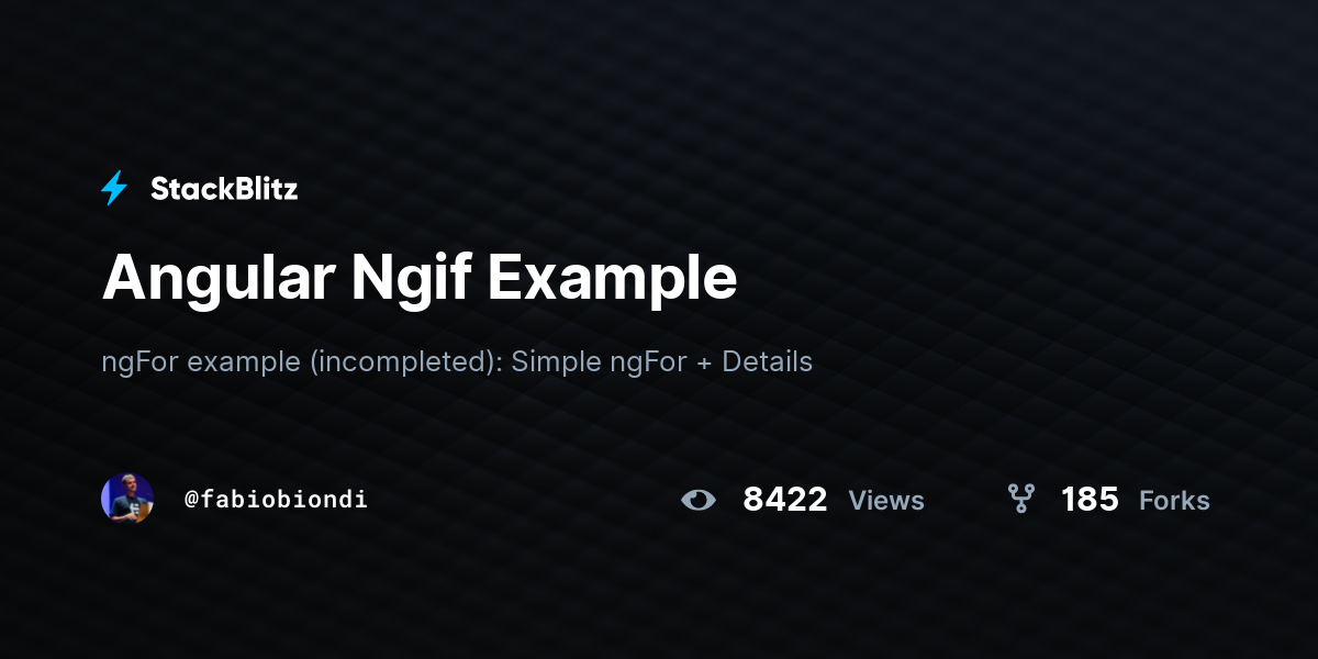 Angular Ngif Example - StackBlitz