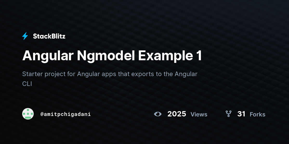 Angular Ngmodel Example 1 - StackBlitz