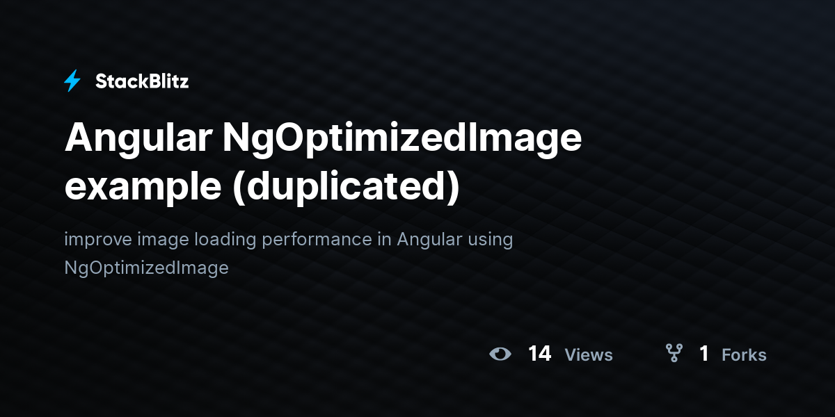 Angular NgOptimizedImage example (duplicated) - StackBlitz