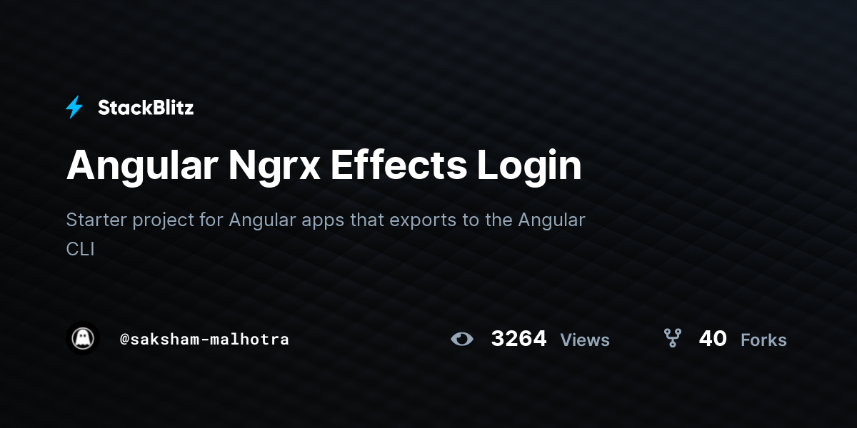 Angular Ngrx Effects Login Stackblitz