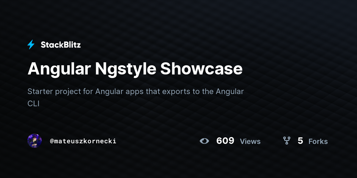Angular Ngstyle Showcase - StackBlitz