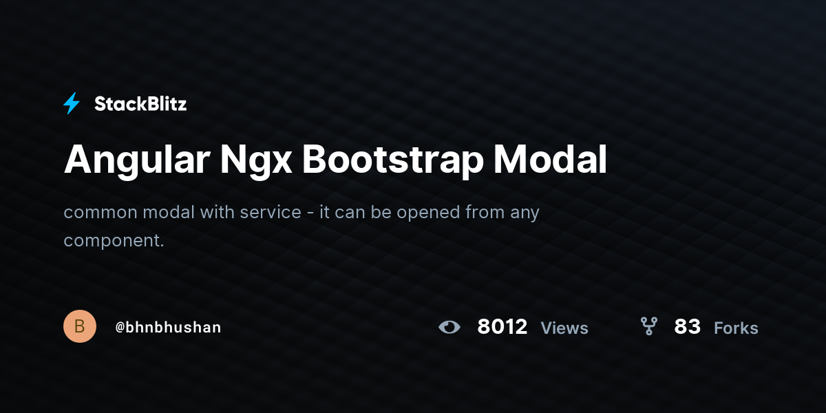 Angular Ngx Bootstrap Modal - StackBlitz
