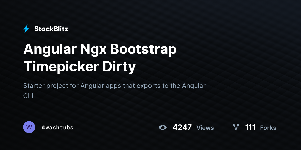 Angular Ngx Bootstrap Timepicker Dirty - StackBlitz