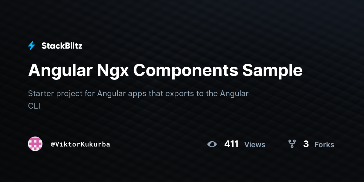 Angular Ngx Components Sample Stackblitz