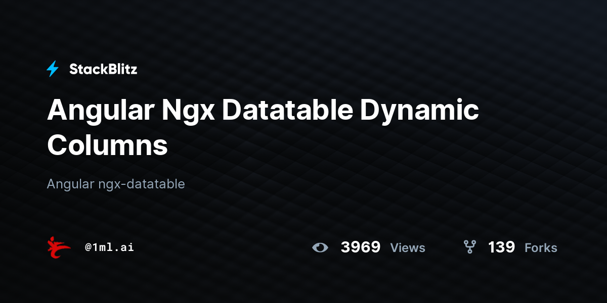 Angular Ngx Datatable Dynamic Columns - StackBlitz